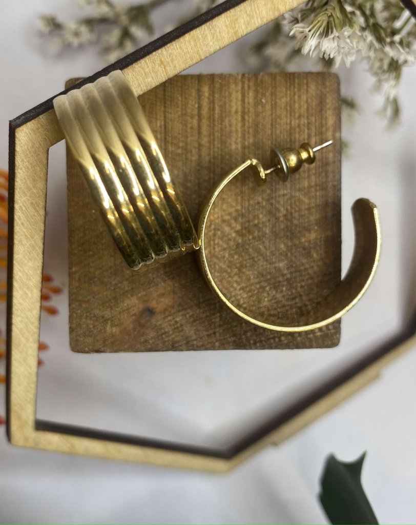 Exquisite Gold Patterned Hoops - Ashwell & Co.